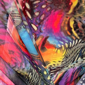 New Abstract Design Print on Great Quality of Stretch Power Mesh 4-way ...