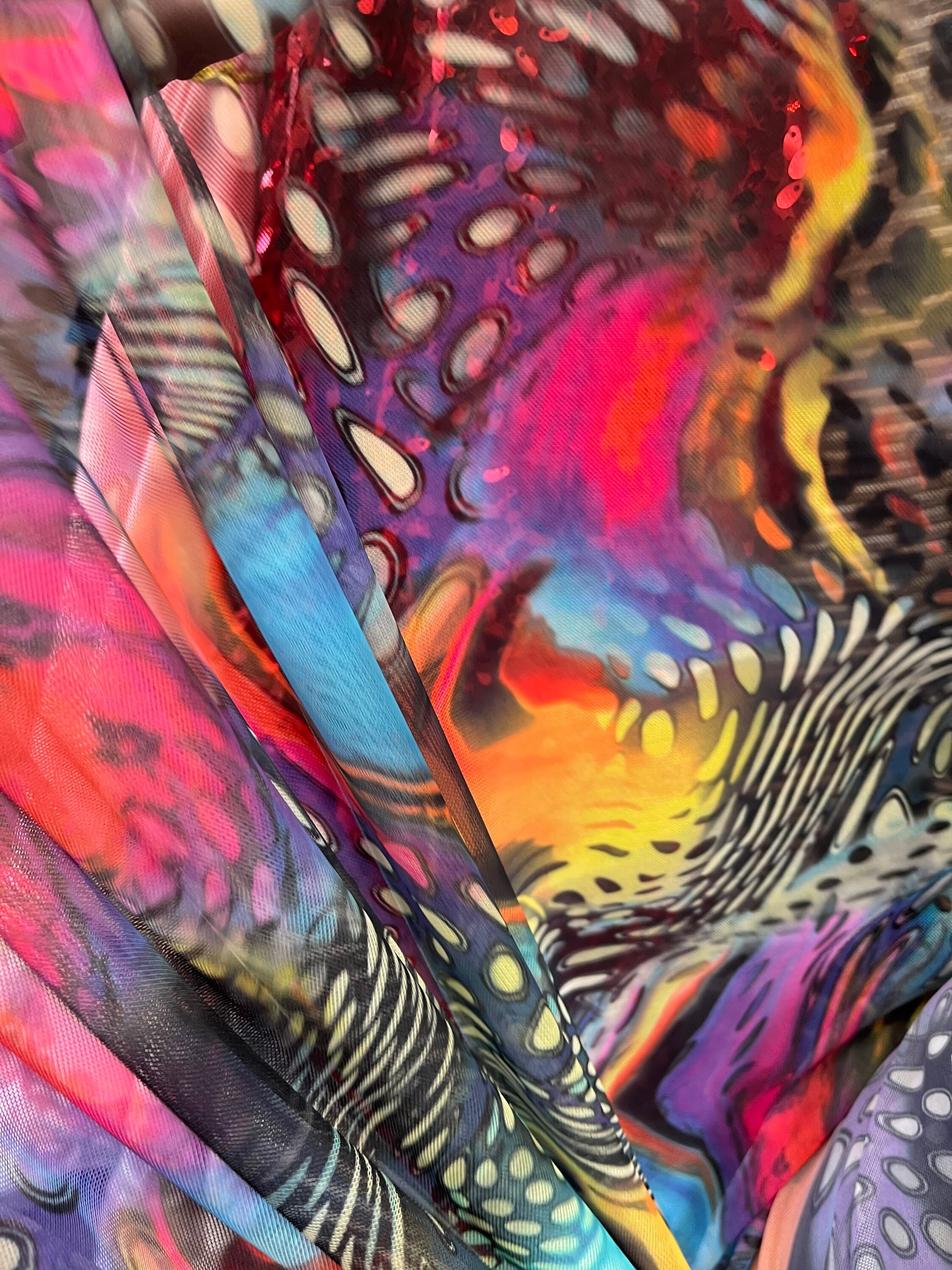 New abstract design print on great quality of stretch power | Etsy