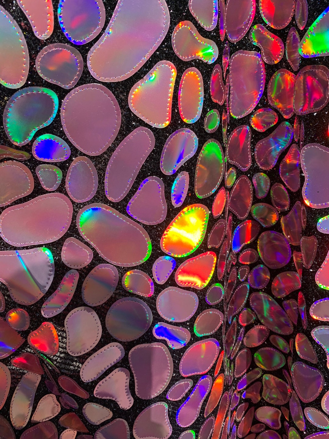 New Metallic Mesh Safari Design With Shining Vinyl 2-way Stretch 58/60 ...