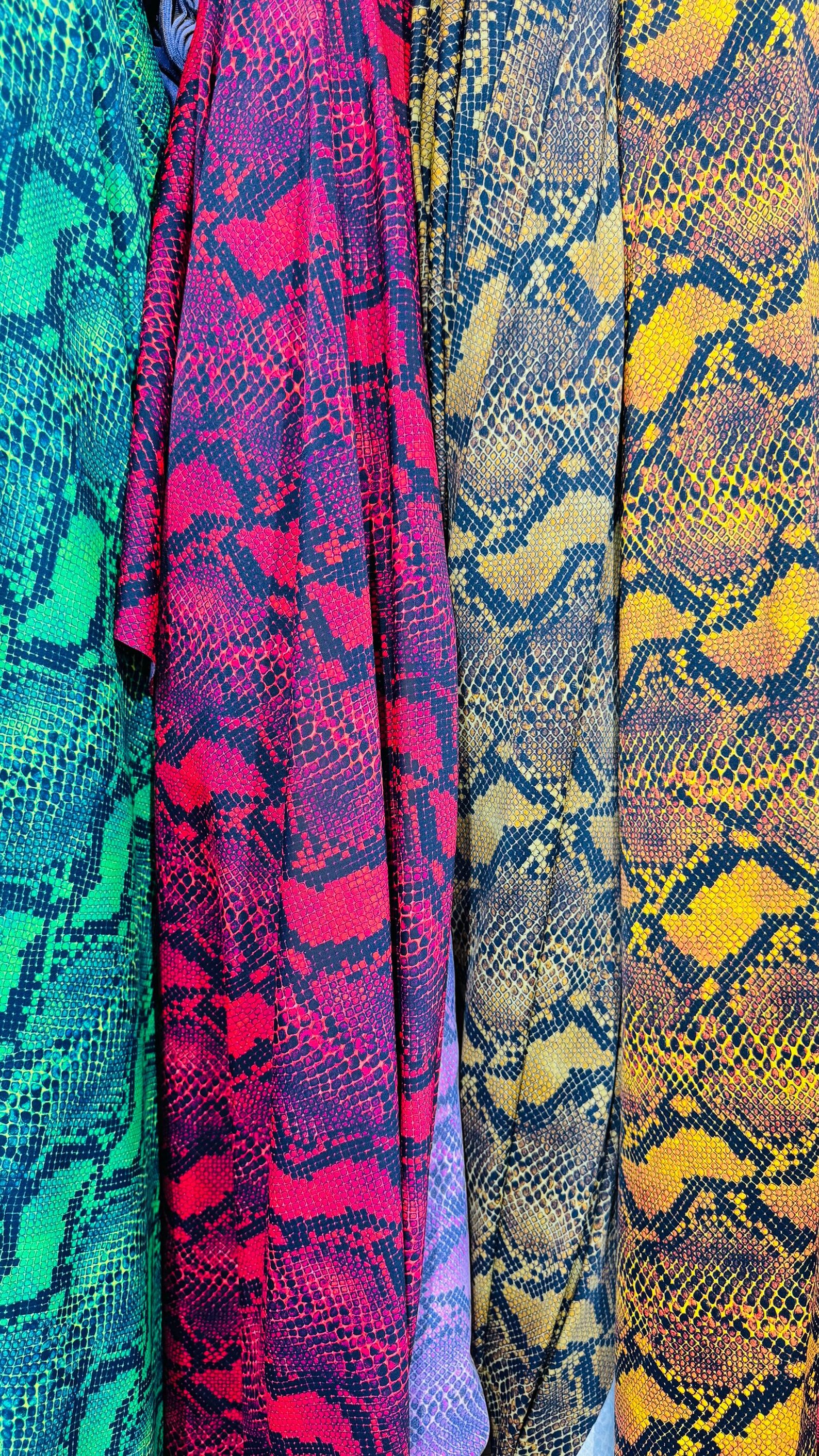 New Python Snake Design Print on Heavy Weight Nylon Spandex 4way ...