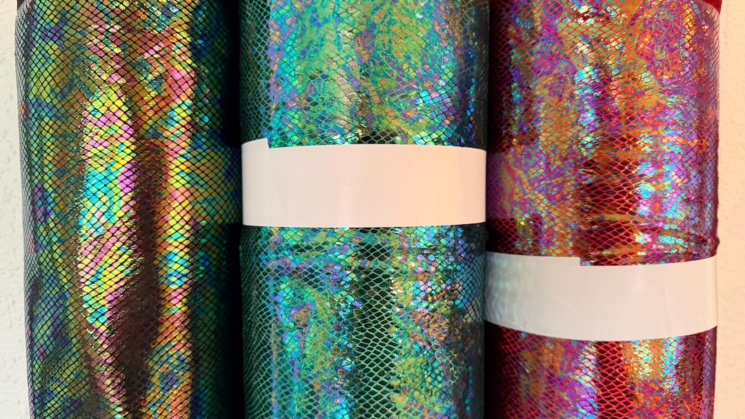 NEW Luxury Iridescent Snake Skin Design Diamond Metallic Foil on Heavy ...
