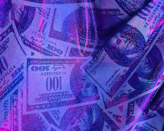 Holographic Money Print mixed Bills With Purple Shiny Dots - Etsy