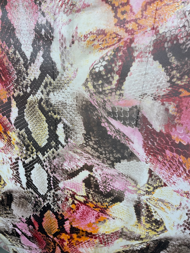 Anaconda Design Exotic Snake Skin Print on Power Mesh 4-way Stretch 58/ ...