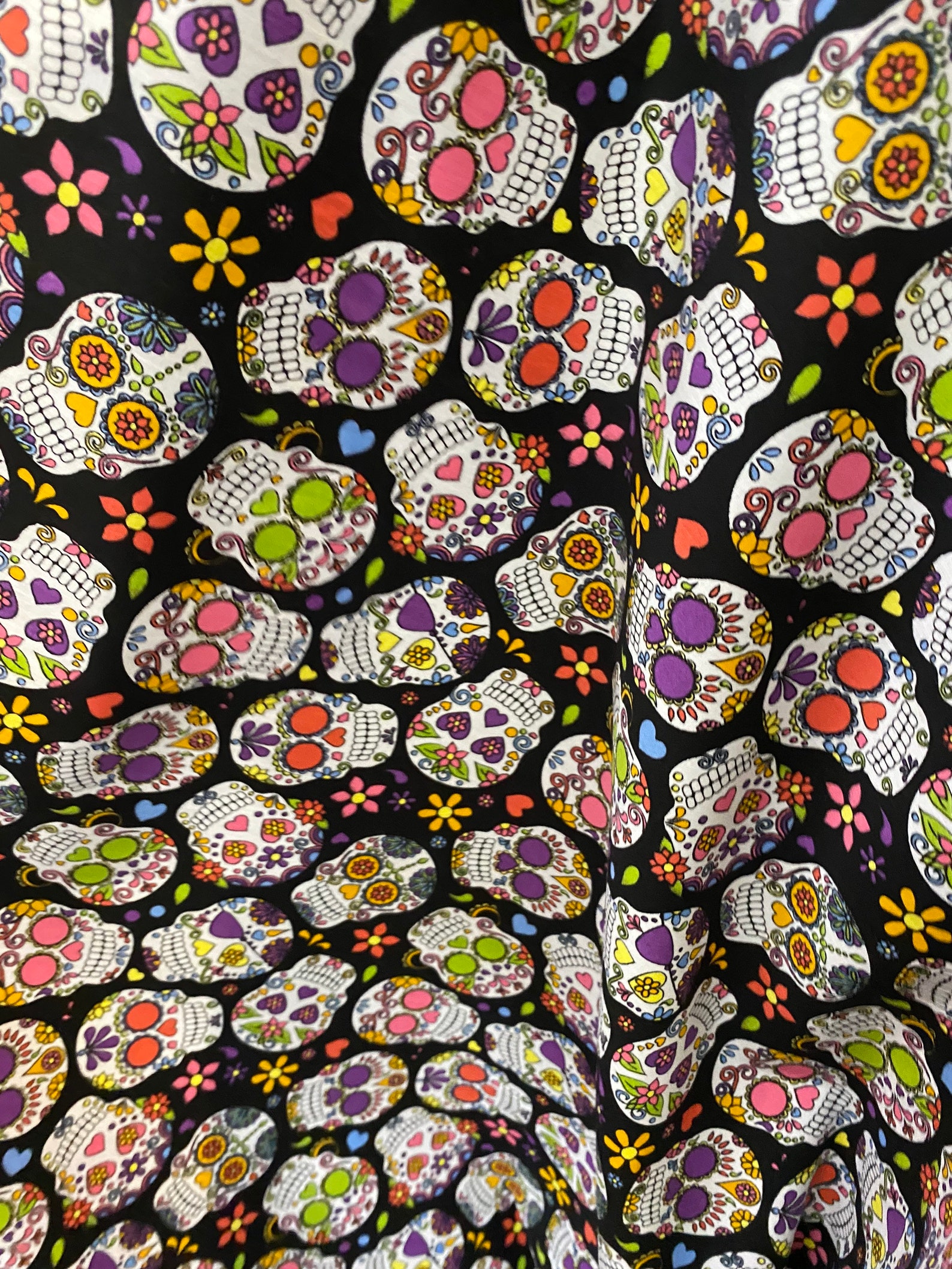 100% cotton skull print design multicolor very soft fabric non | Etsy