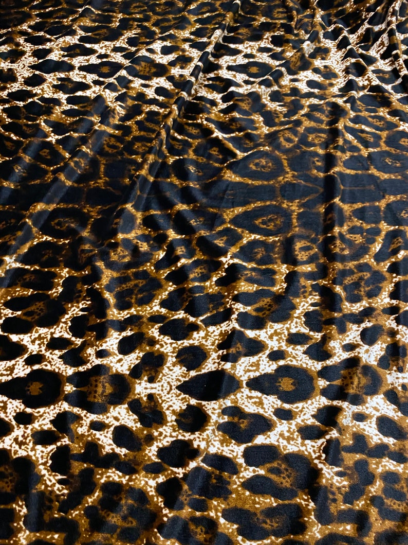 New Exotic Animal Print Leopard Design Print on Heavy Stretch Velvet 4 ...