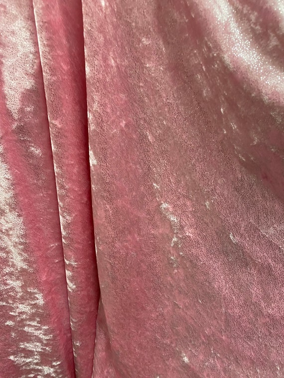 New Stretch Velvet Velour With Foil Lt Pink/silver 2-way - Etsy