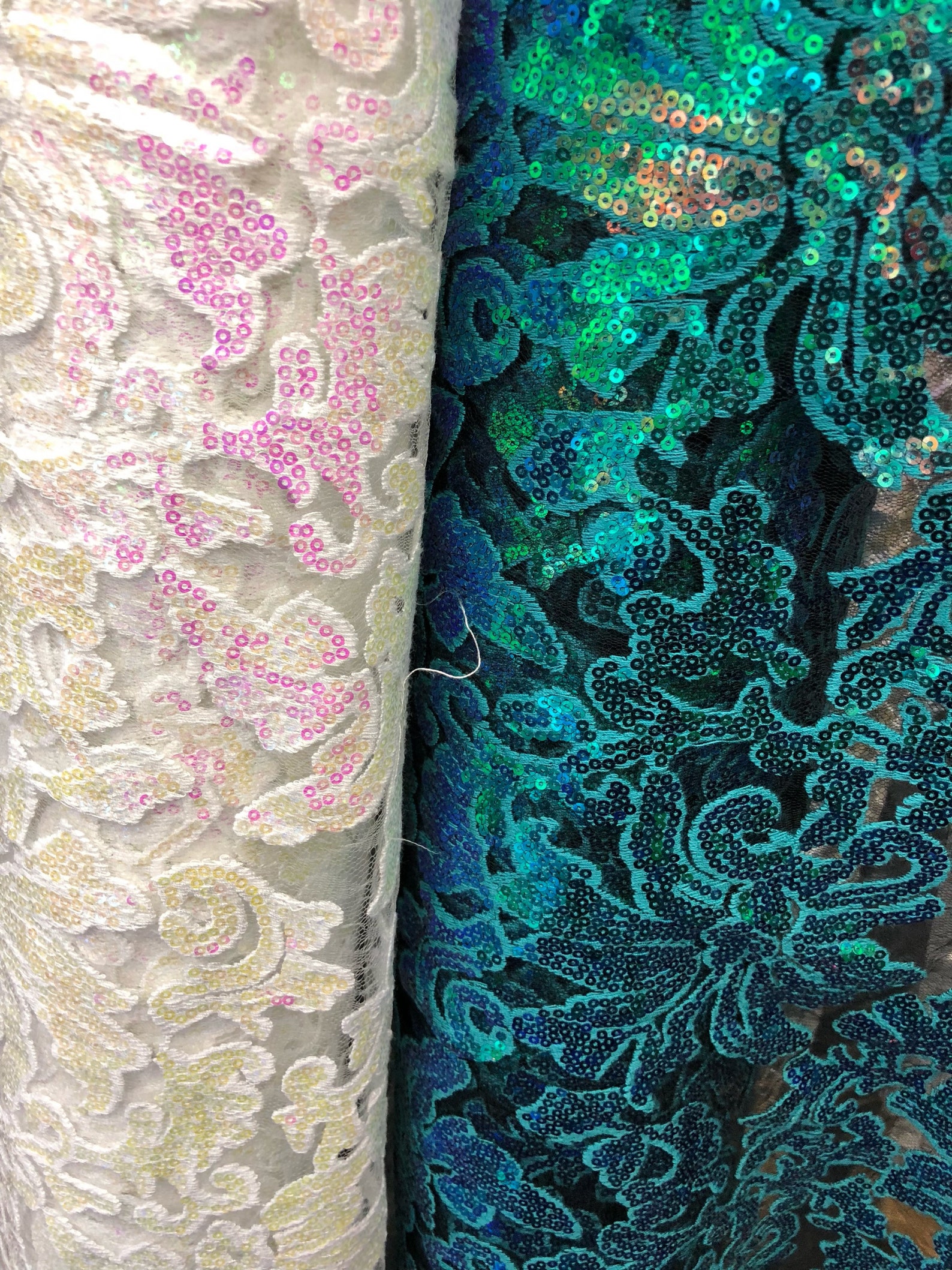 Embroidered lace kelly green and white BEYONCE design 2way | Etsy