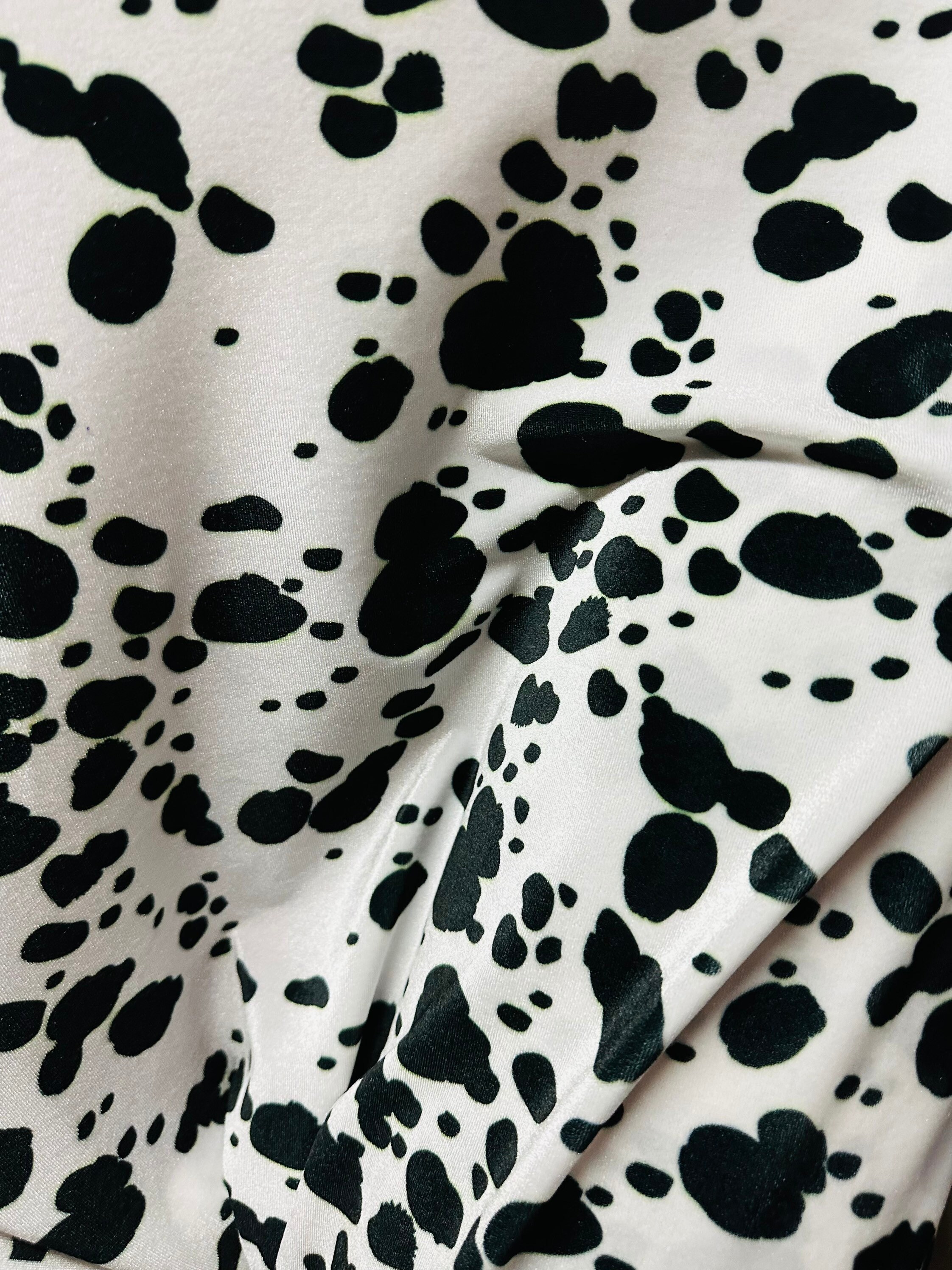 Dalmatian Exotic Design Print on Great Quality of Stretch Velvet 4-way ...