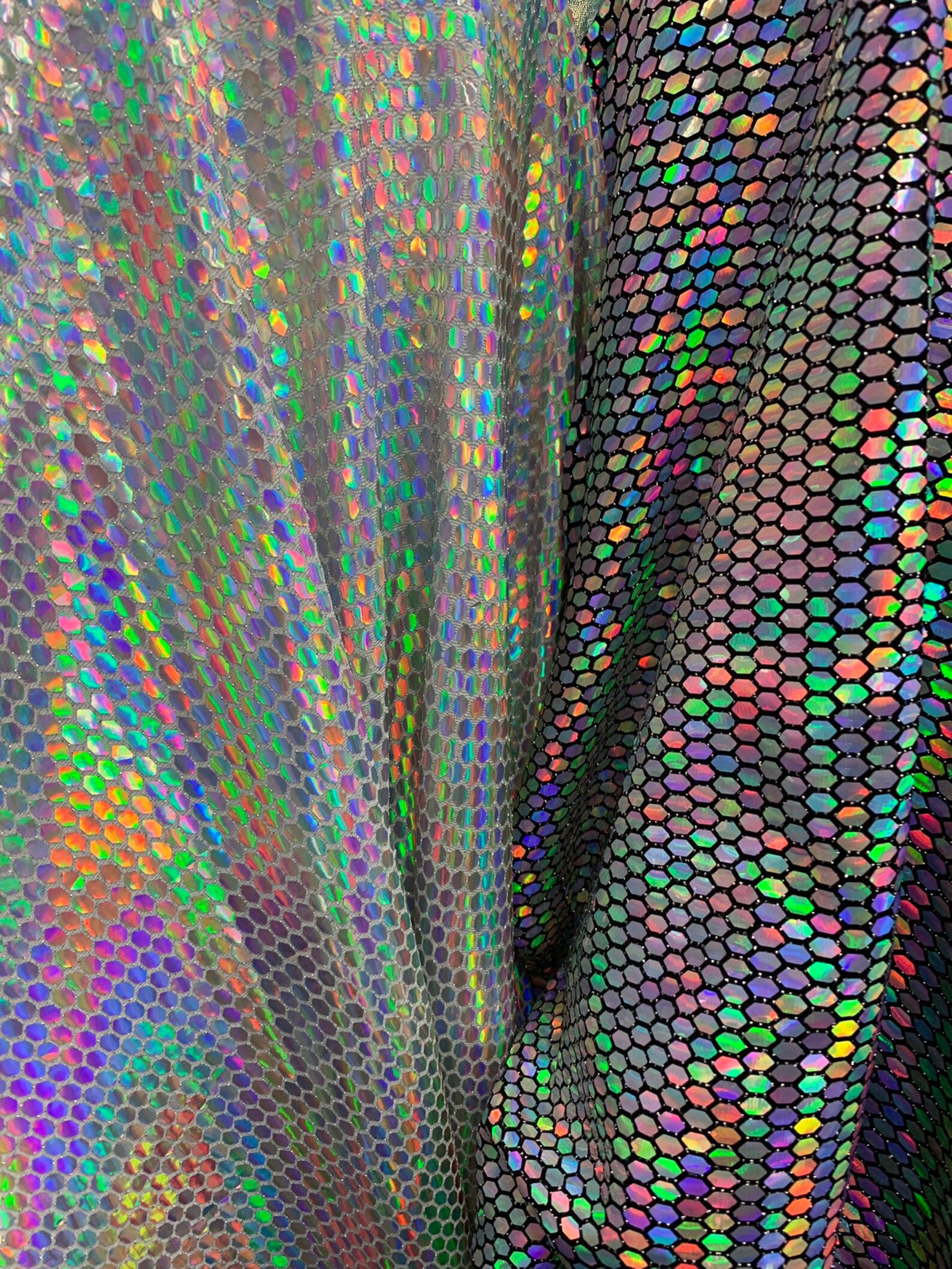 New Geometric iridescent sequins metallic base 4-way stretch | Etsy