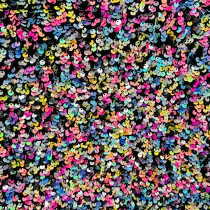 Deluxe Sequins Multi Pastel Colors Embroidered on Stretch Velvet 4-way ...