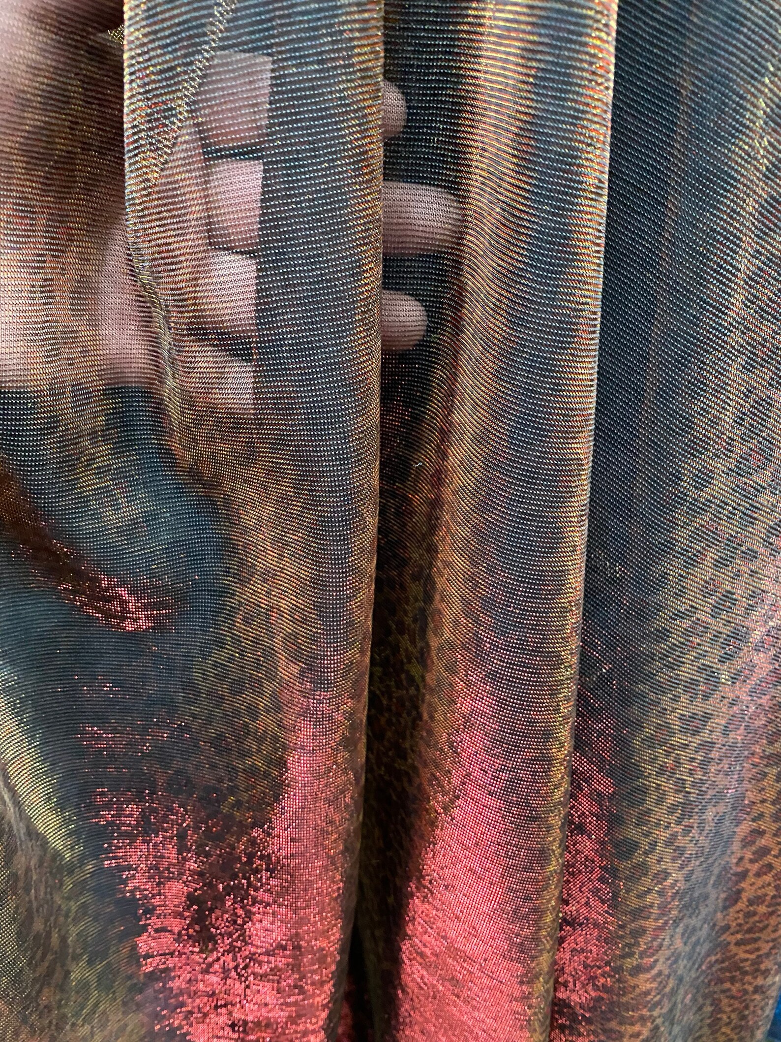 New metallic mesh with exotic leopard design 4-way stretch | Etsy