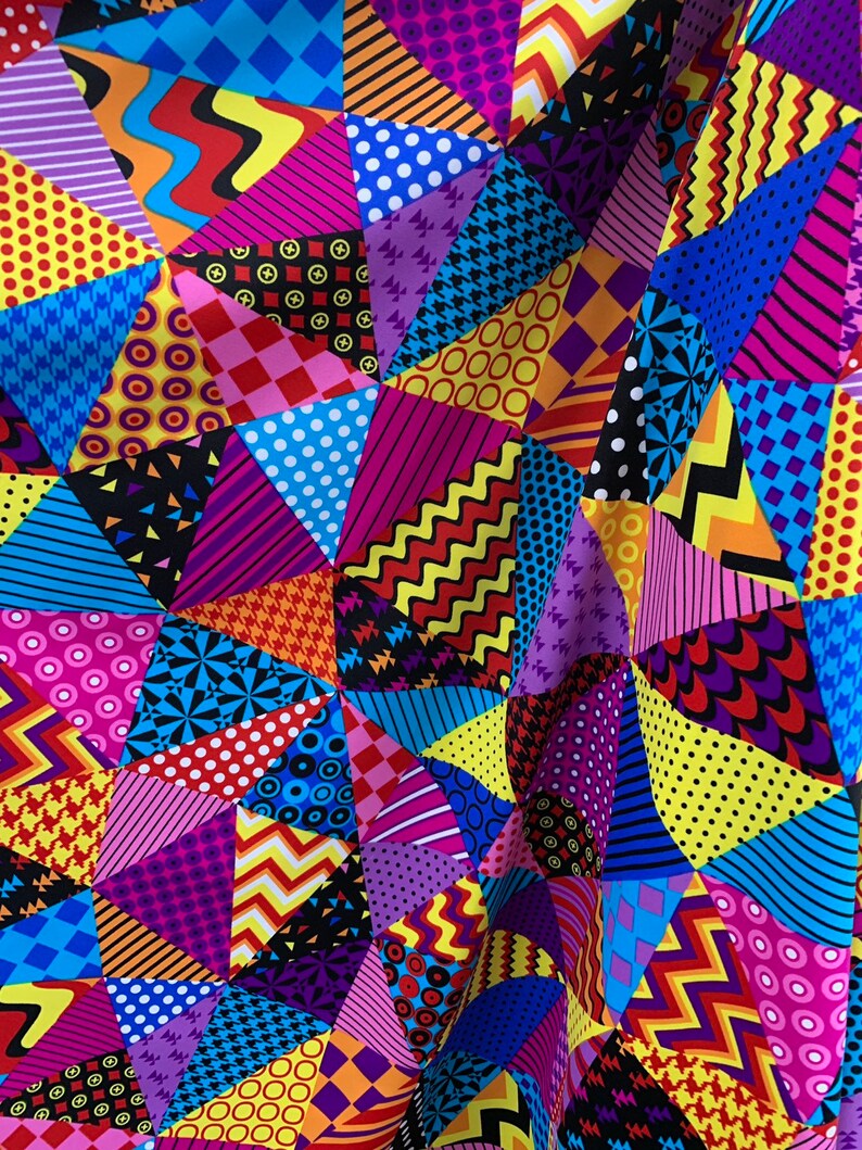 New Safari Design Multi Patch Work Multicolor Print on Nylon Spandex ...