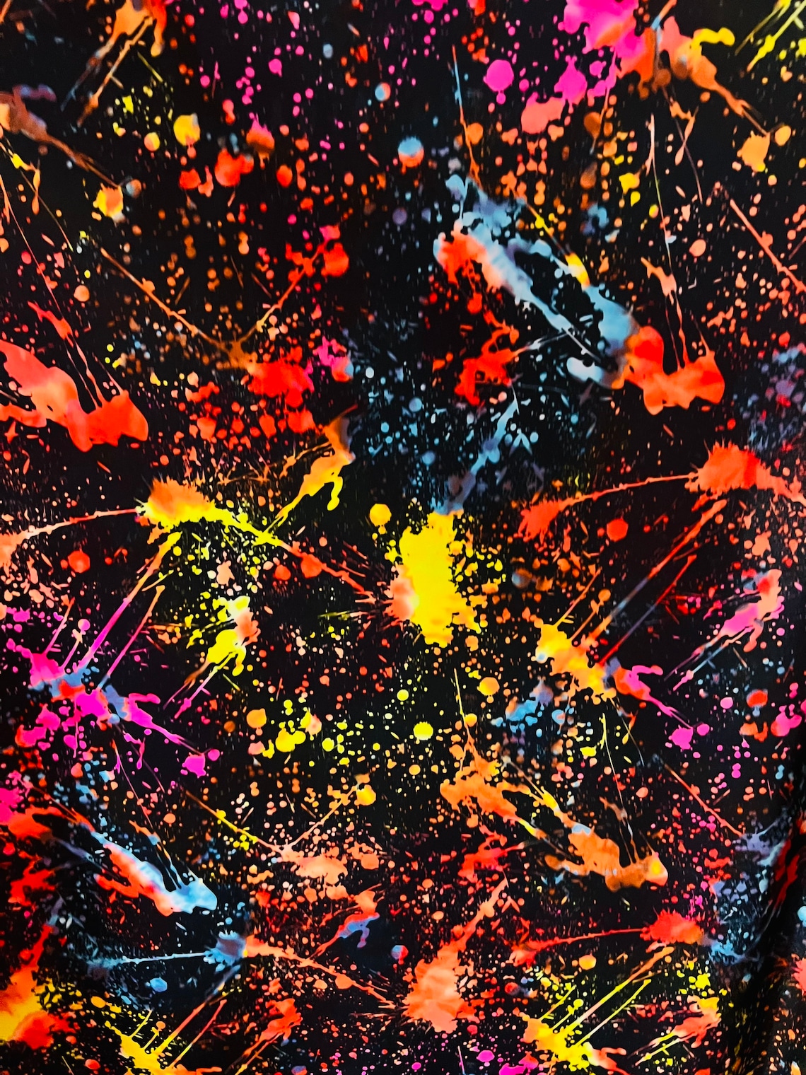 New Splatter Paint Design Black/multicolor Print on Nylon - Etsy
