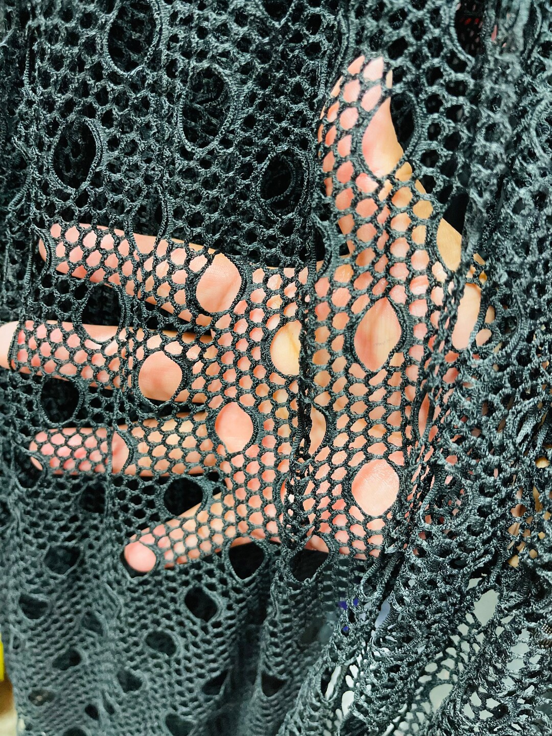 New Black Fishnet Geometric Design 4-way Stretch 58/60” Sold by the YD ...
