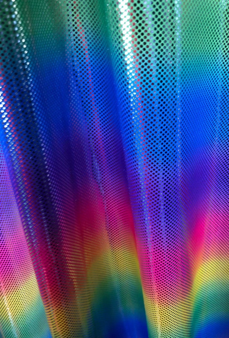 New metallic rainbow design with silver dots nylon spandex | Etsy