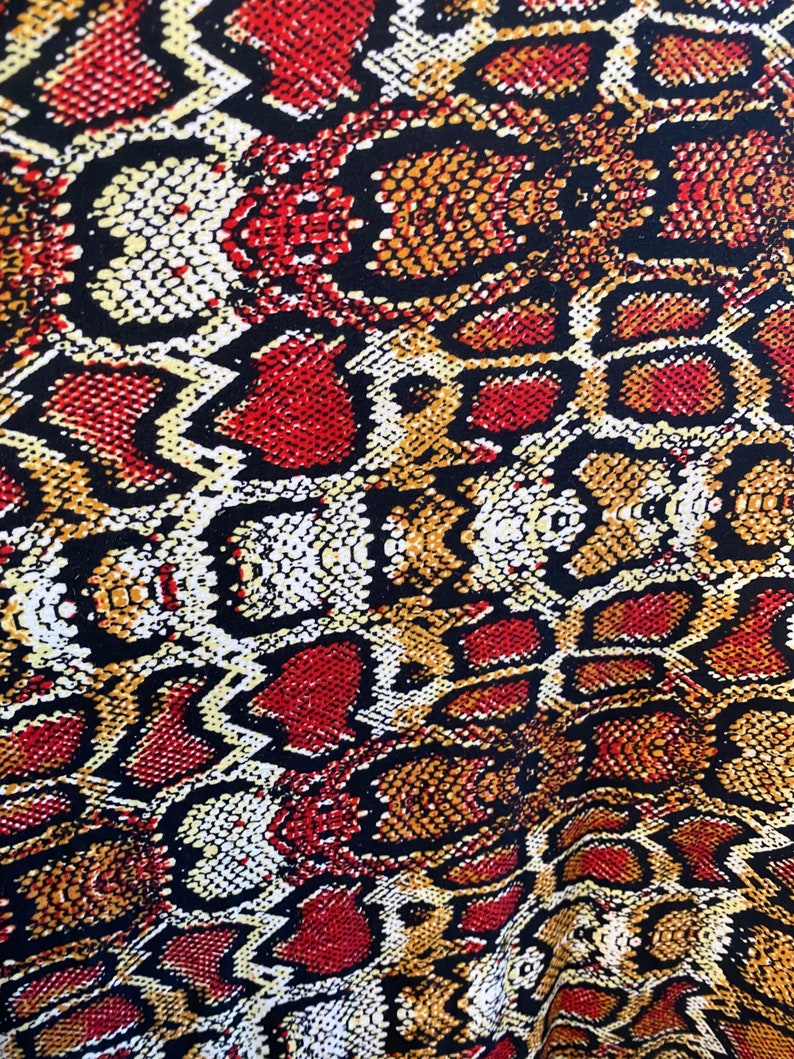 New Exotic Snake Design Print on Poly Spandex Matte Medium Weight 2-way ...