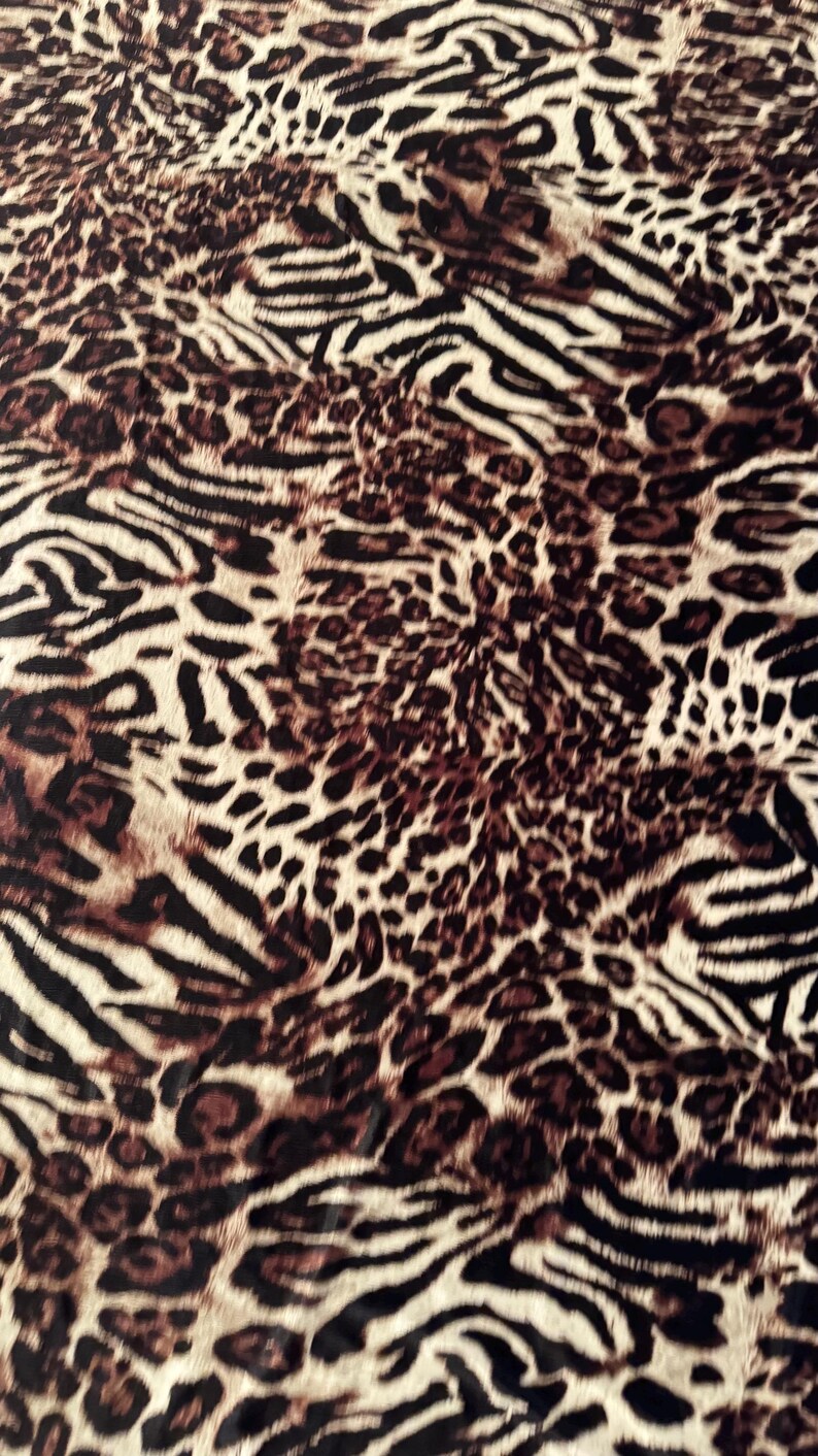 Exotic Animal Safari Design on Heavy Stretch Velvet 4way Stretch 58/60 ...