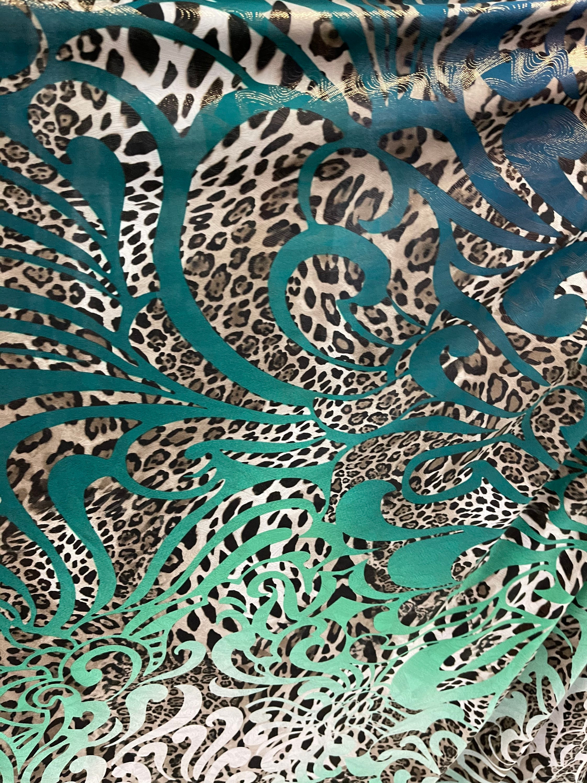 New swirl design with exotic animal print 2-way stretch 58/60 | Etsy