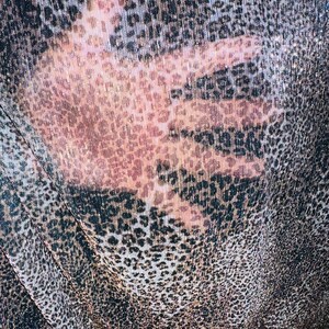 New Cheetah Design Exotic Animal Print on Pleated Metallic Lace 4-way ...