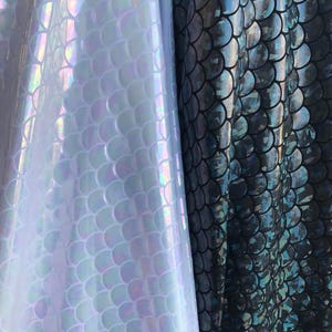 Mermaid Iridescent Fish Scales Hologram Metallic on Nylon Spandex 4way ...