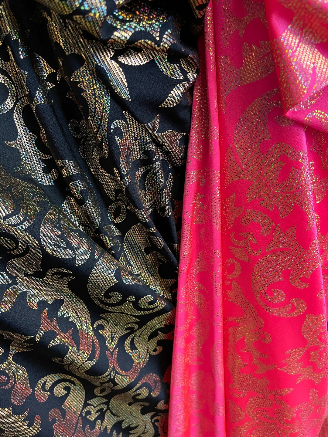 New Metallic Nylon Spandex Damask Design 4way Stretch 58/60" Sold by ...