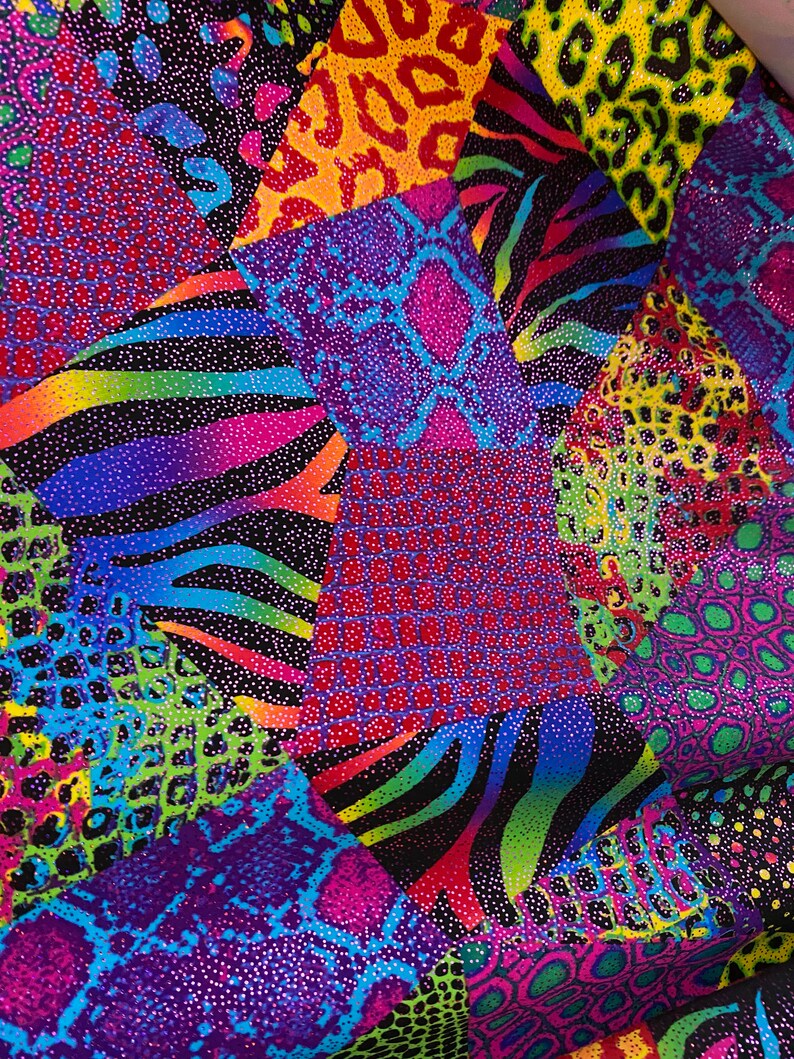 New multicolor Animal print safari design nylon spandex with | Etsy