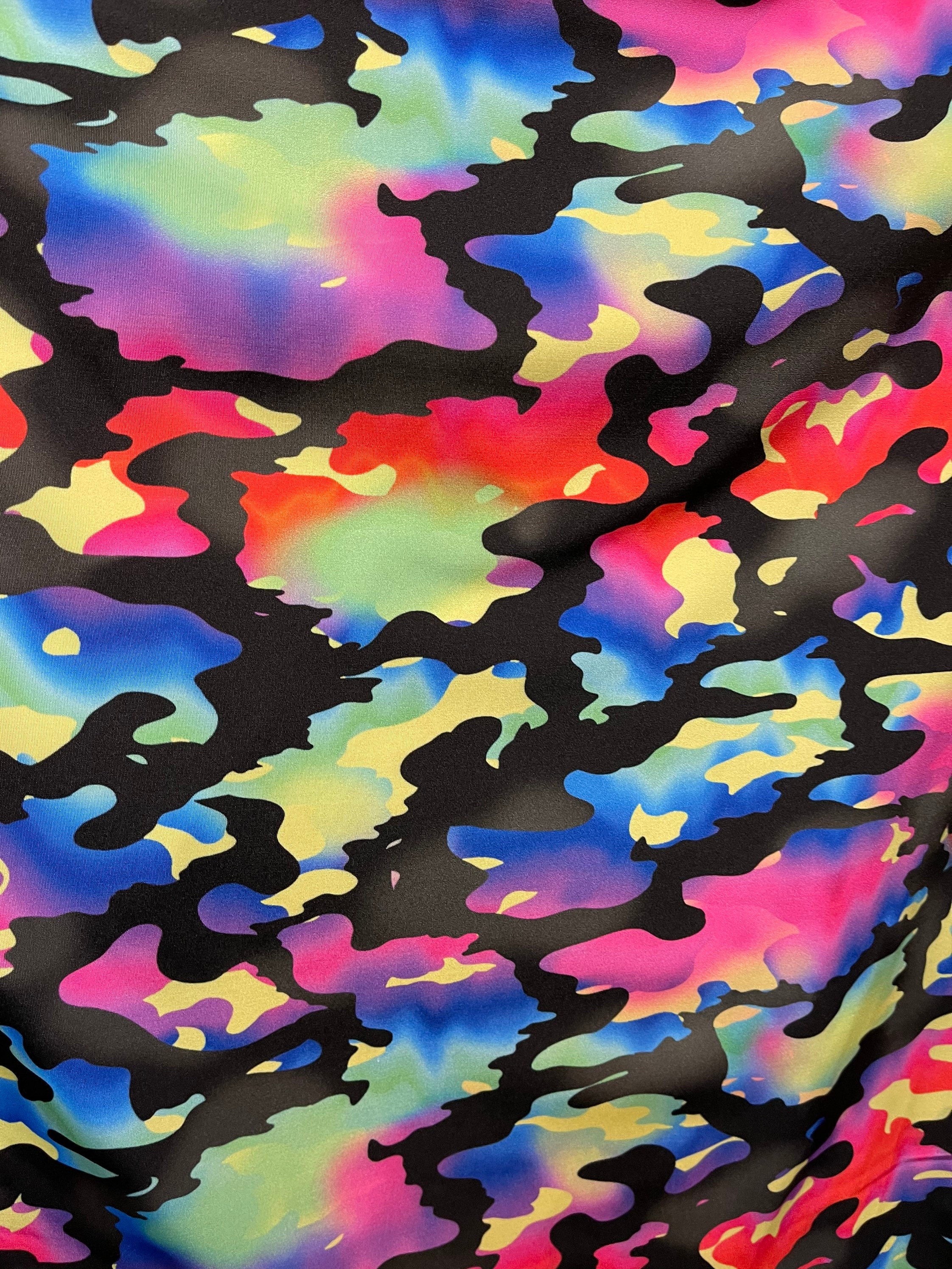 New camouflage rainbow design print on nylon spandex 4-way | Etsy