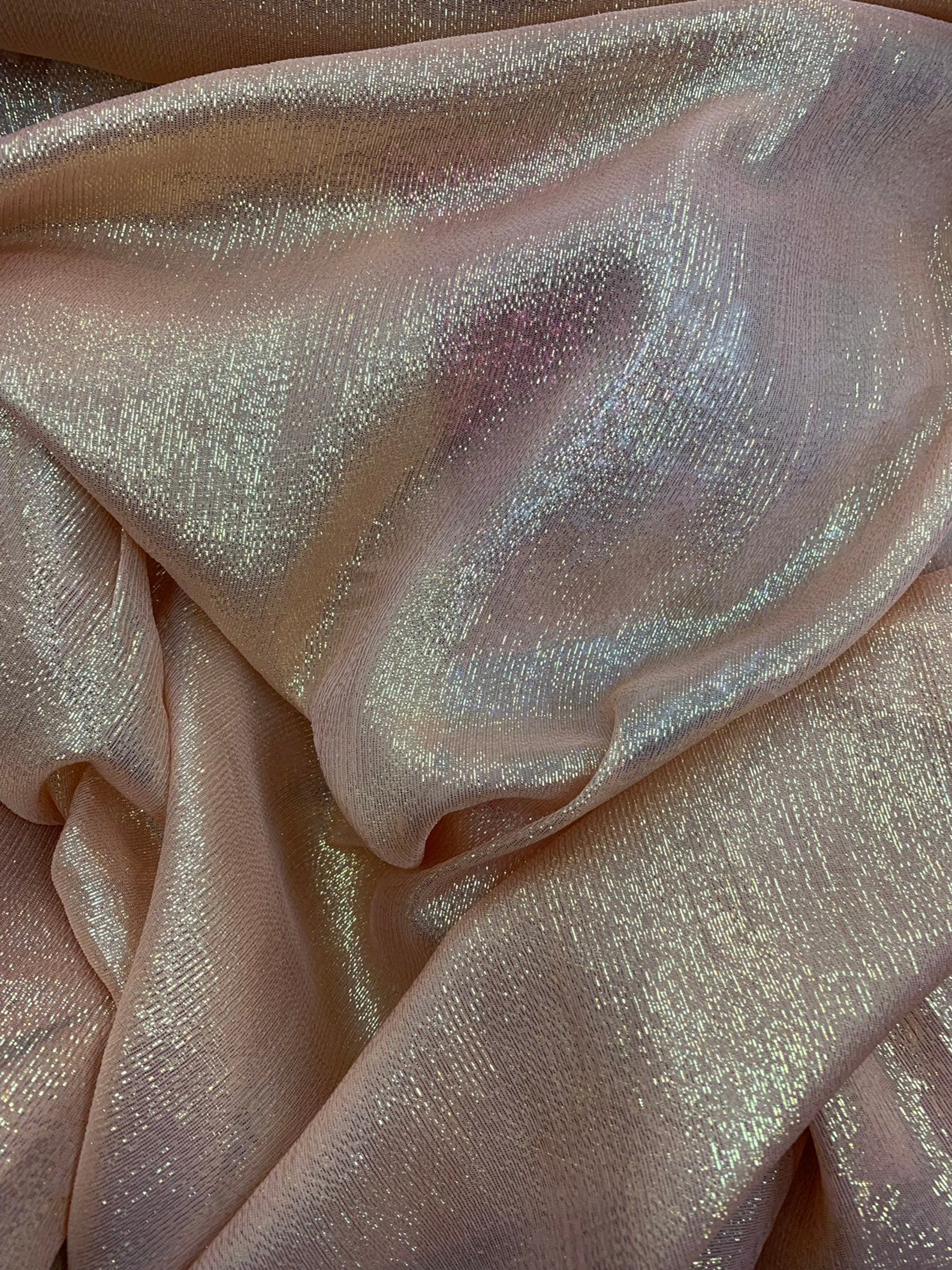 Silk Metallic Chiffon Blush/gold 2way Stretch 44/45 Sold | Etsy