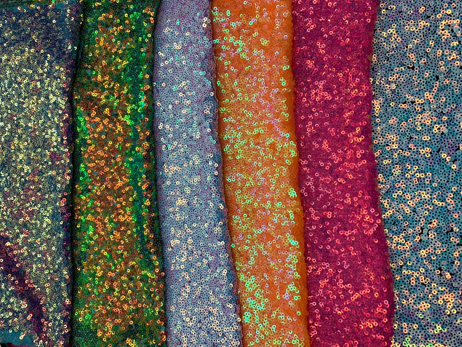New Iridescent Mini Disco Sequins 3mm on Stretch Mesh 4way | Etsy