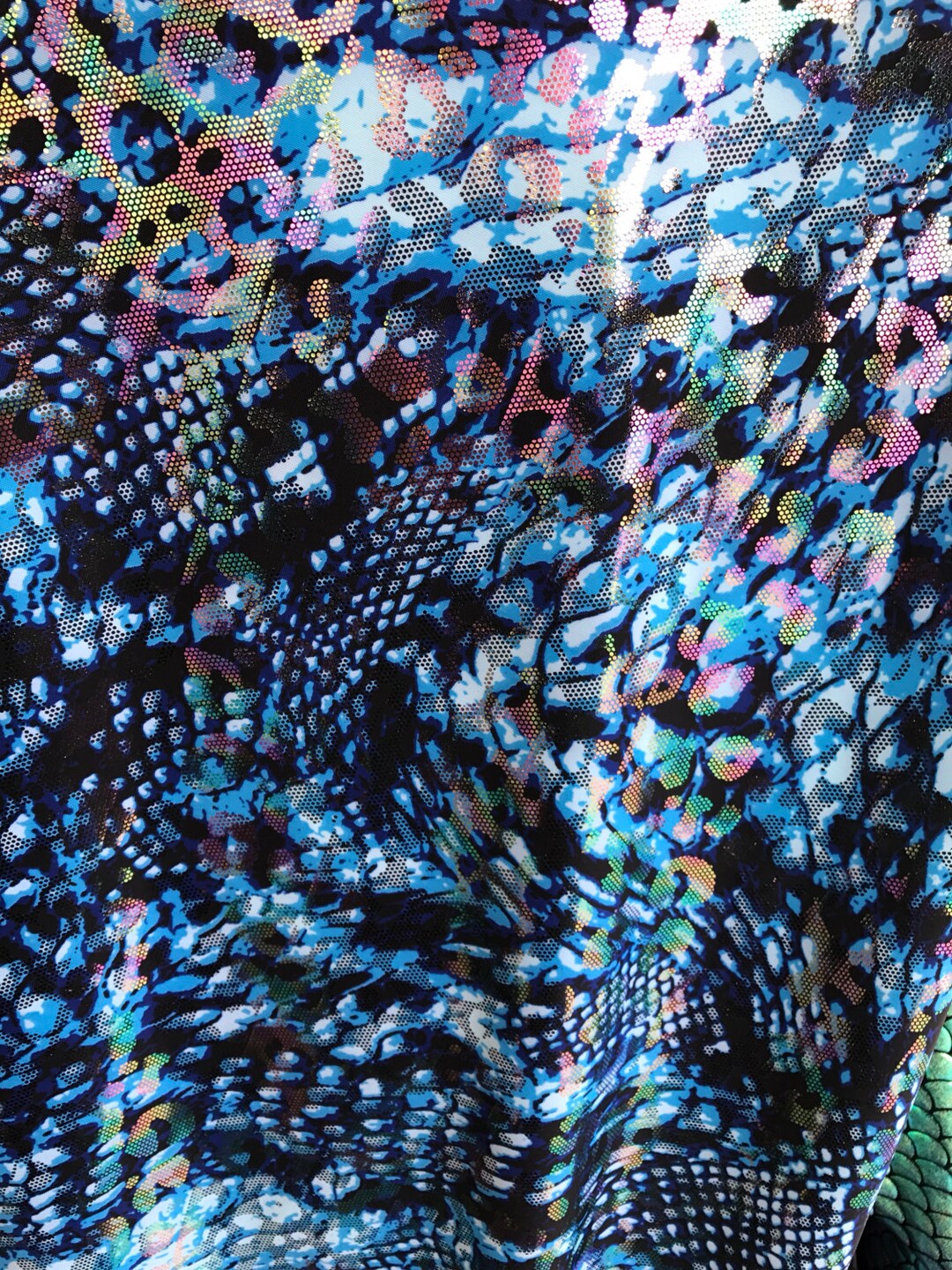 Hologram Snake Design With Ilusión Foil All Over Nylon Spandex 4way ...