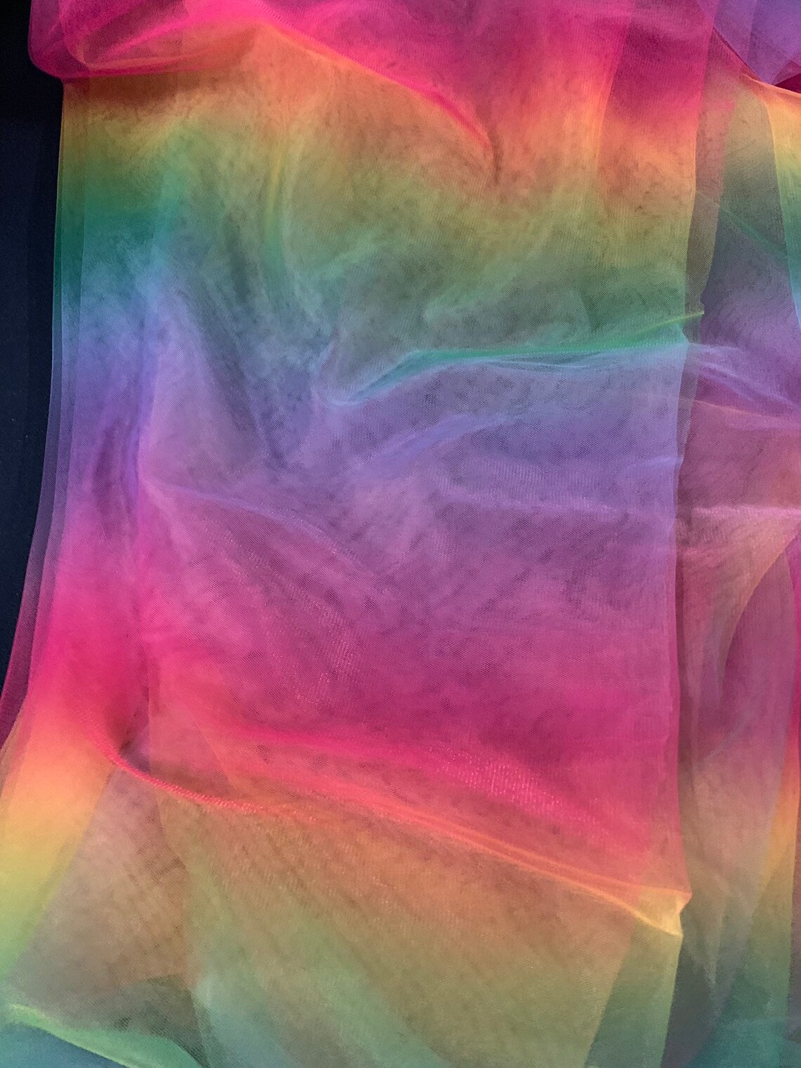 New rainbow design print on poly stretch mesh 2 way stretch | Etsy