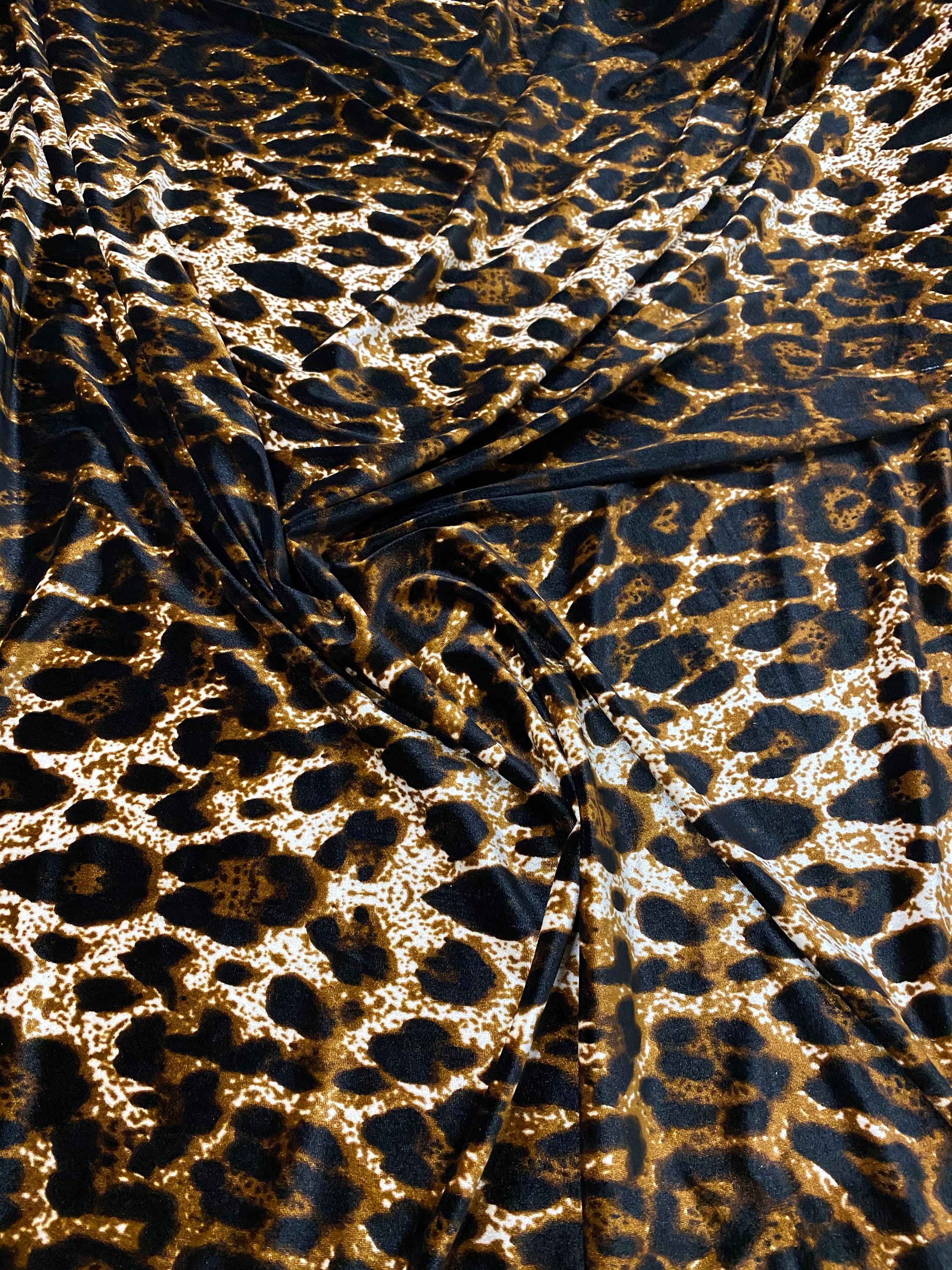 New Exotic Animal Print Leopard Design Print on Heavy Stretch Velvet 4 ...