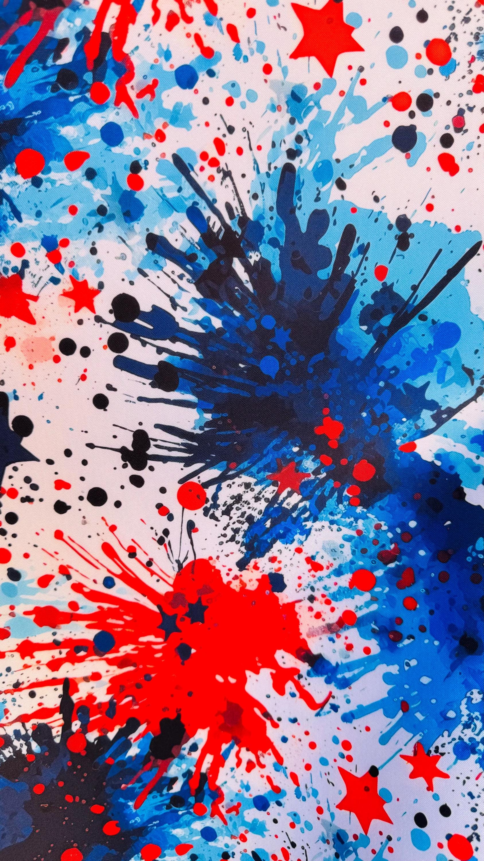 New Splatter Paint Design Print on Neoprene Super Techno 2-way Stretch ...