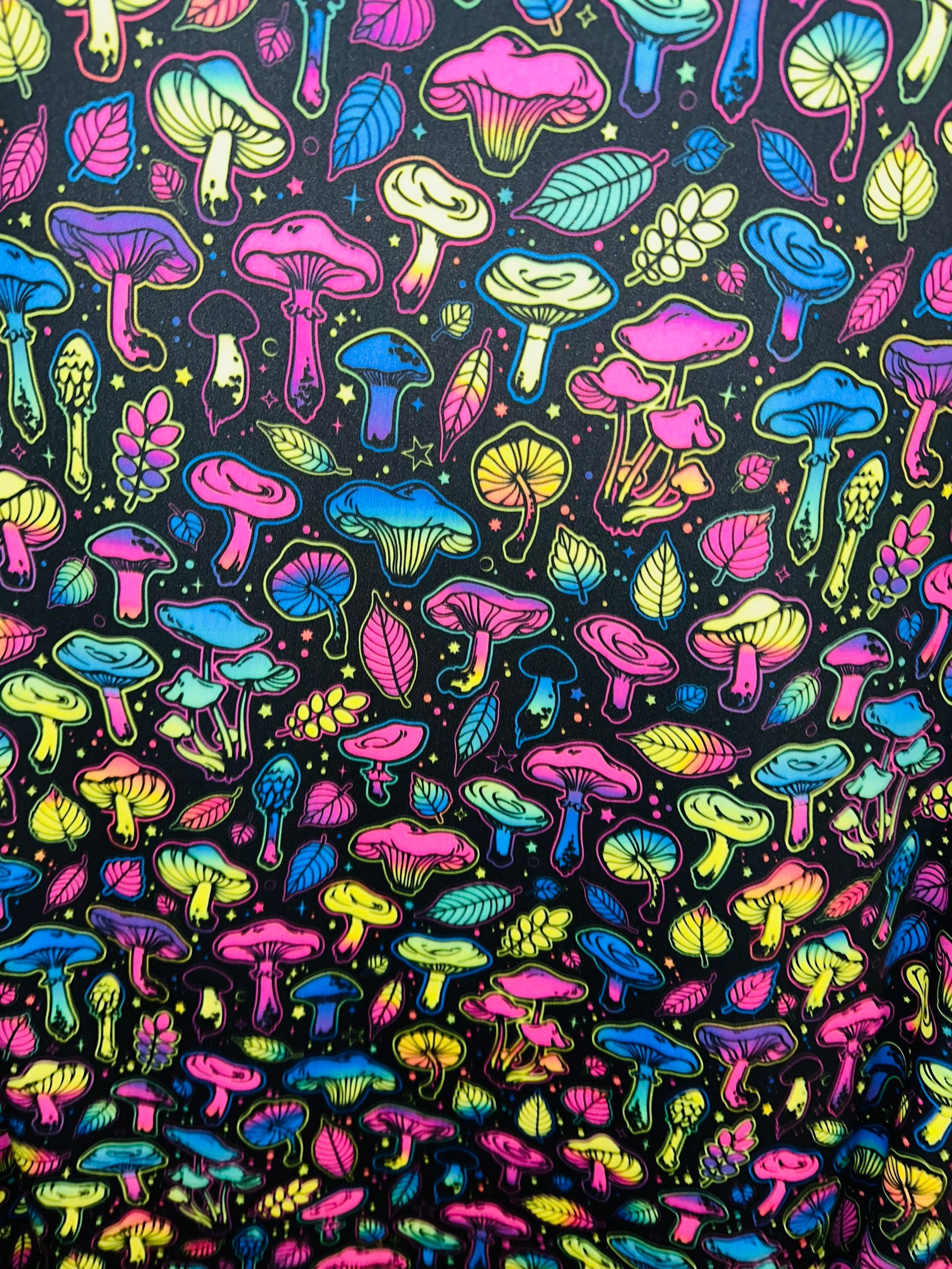 Vivid Mushrooms Luxury Digital Design UV Glow Neon Rainbow Colors It ...
