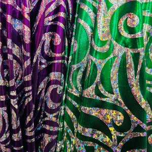 Rolex Design Swirl Hologram Metallic Nylon Spandex 4-way Stretch 58/60 ...