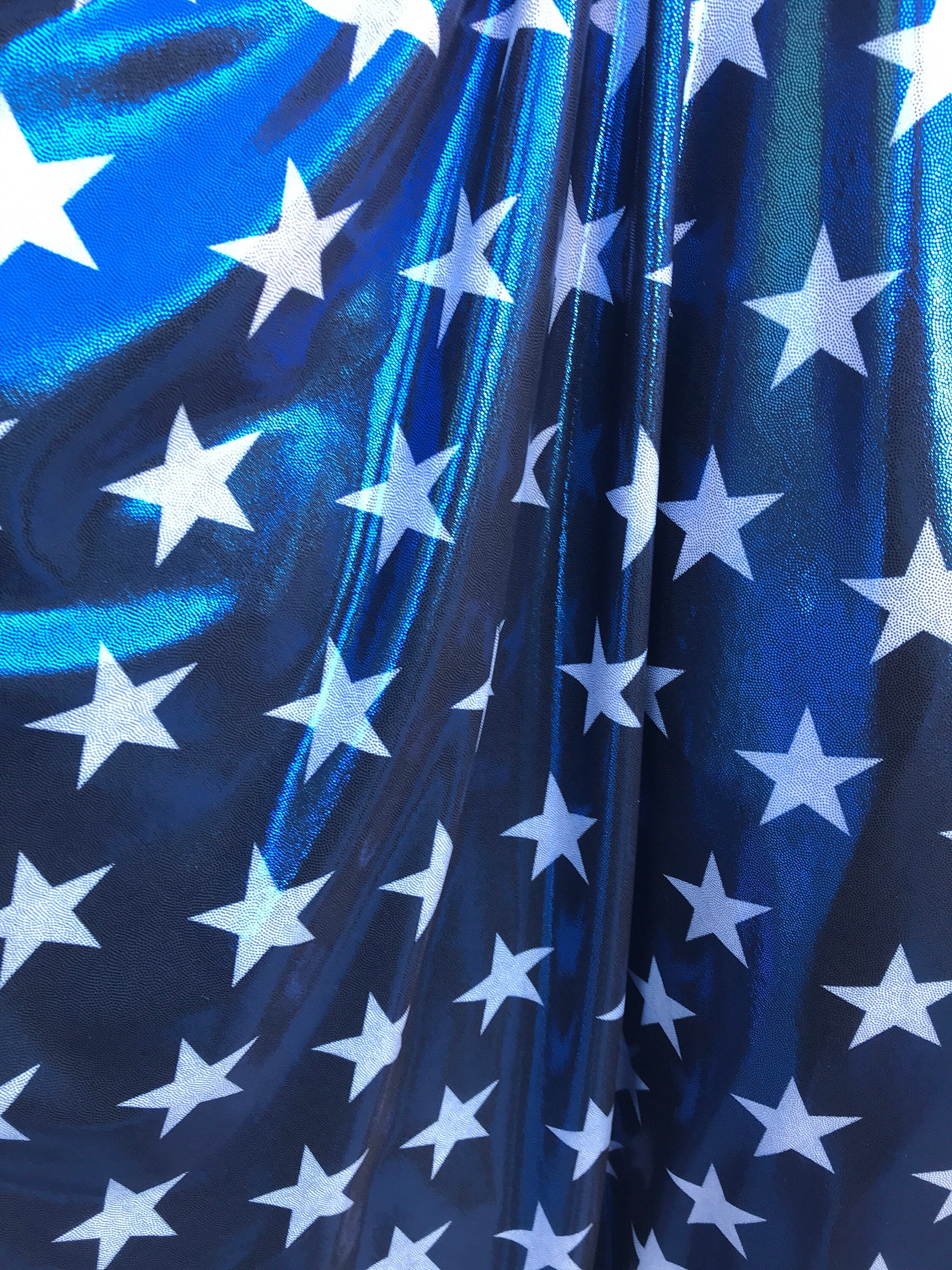 New star design print on nylon spandex with foggy foil all | Etsy