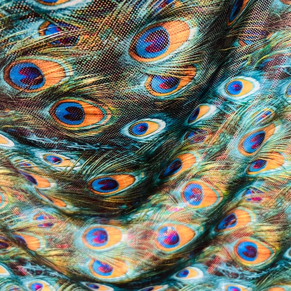 Peacock Print Fabric - Etsy