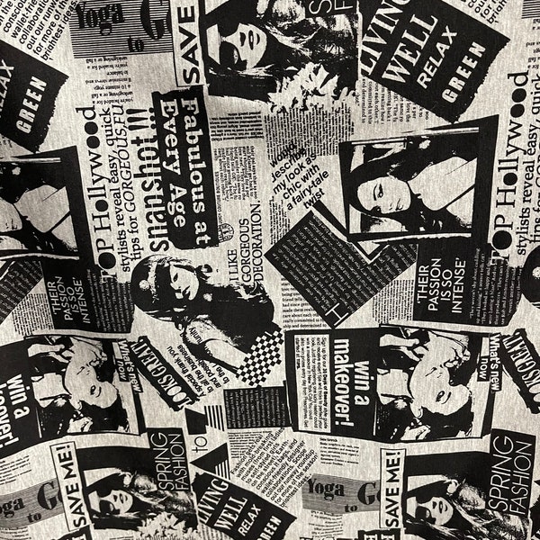 Newspaper Print Fabric - Etsy
