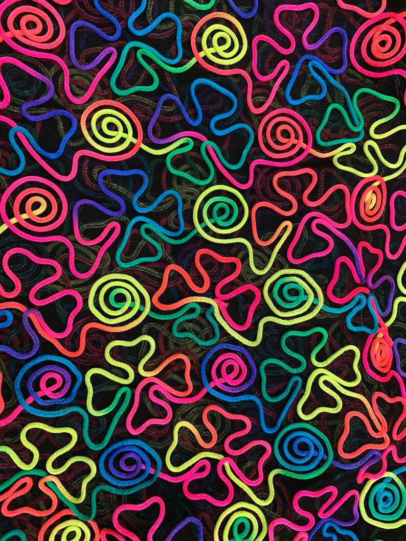 New stretch mesh swirl design rainbow color 2way stretch | Etsy
