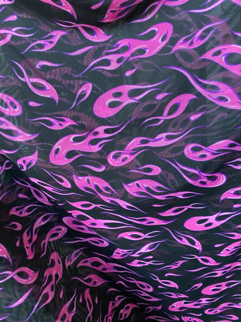 New modern fire flame design print on power nylon mesh 4way | Etsy