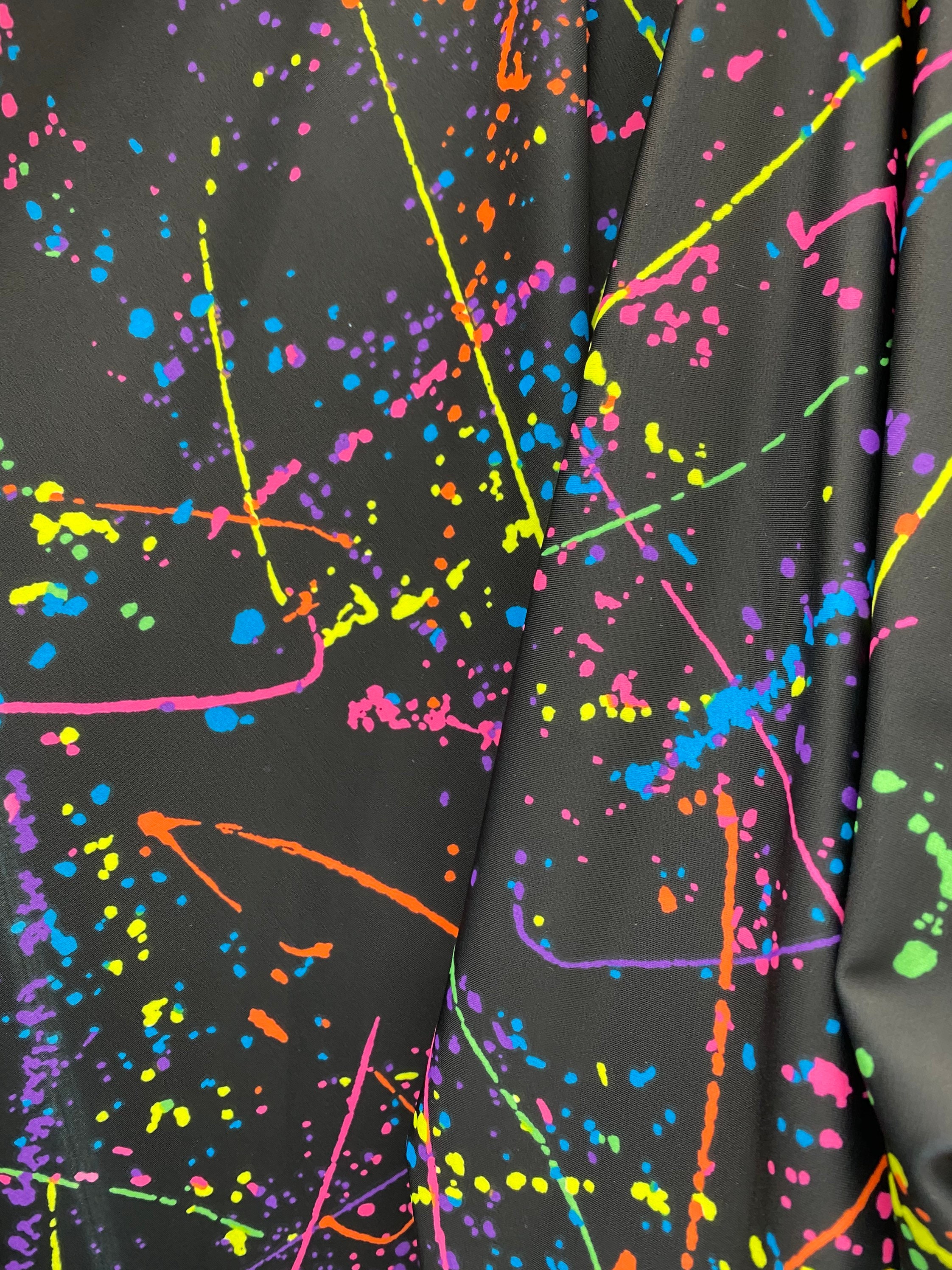 New Graffiti paint design black/multicolor nylon spandex 4-way | Etsy