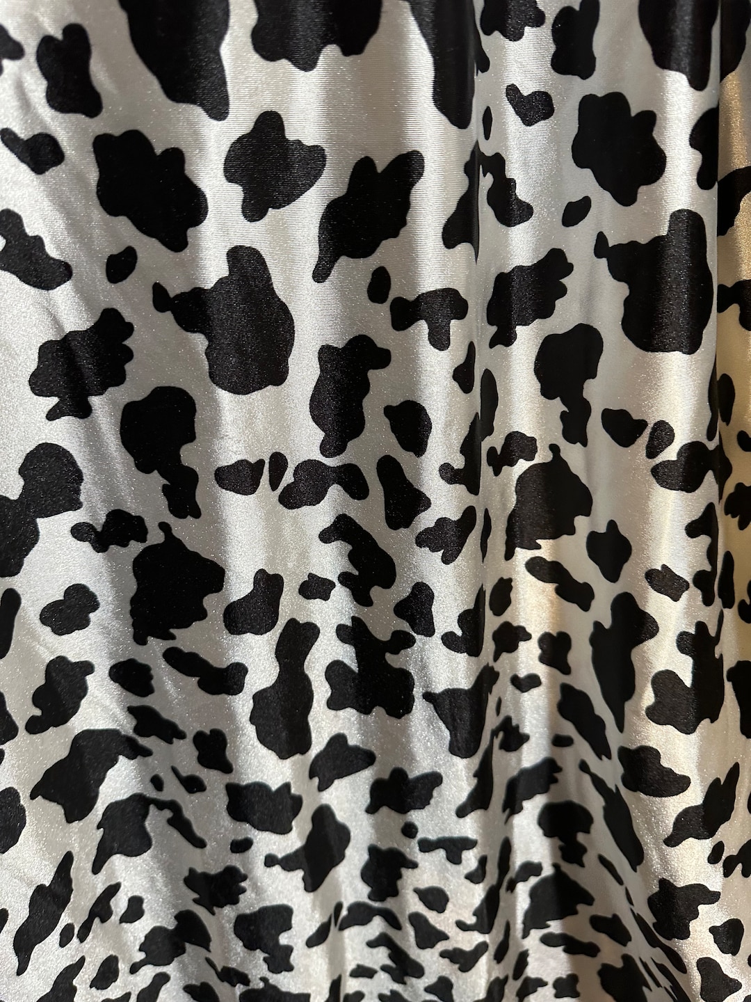Exotic Cow Design Print on Super Shiny Satin Spandex 4-way Stretch 58/ ...