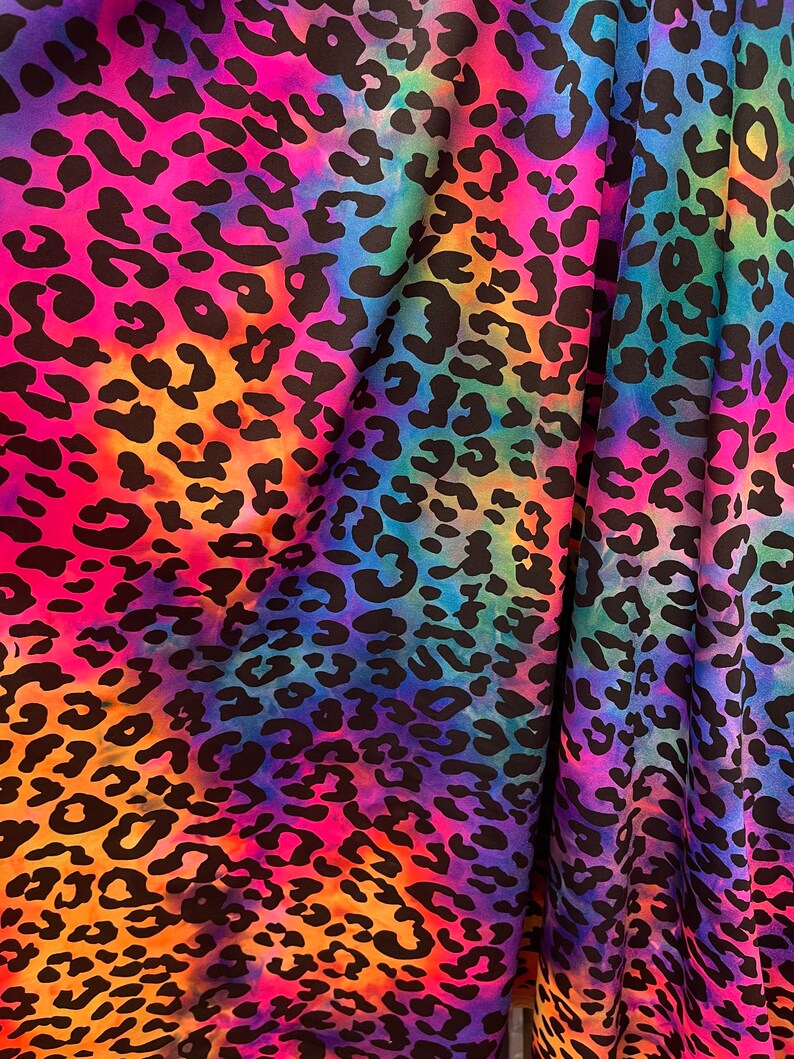 New Exotic Leopard Design Rainbow Multicolor 4way Print Nylon - Etsy