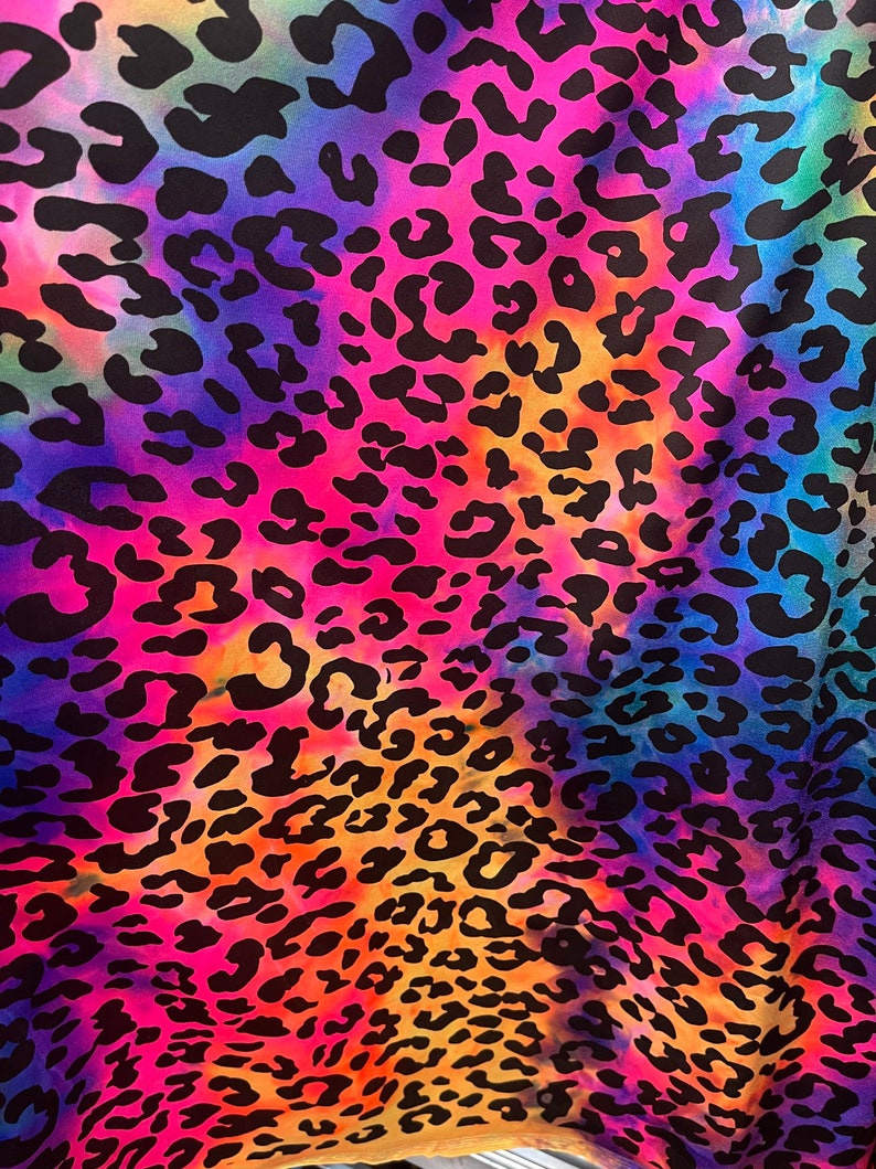 New Exotic Leopard Design Rainbow Multicolor 4way Print Nylon - Etsy