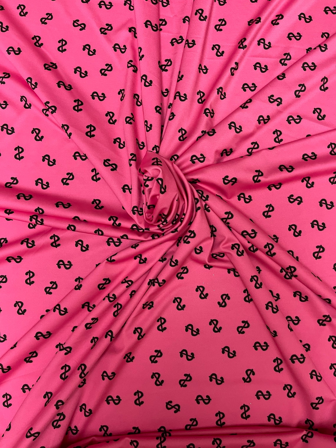 Money Symbol Design Pink/black Print on Best Quality of Nylon Spandex 4 ...