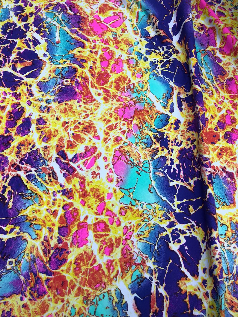 New UV Light Reflective Fabric Abstract Design on Heavy Nylon Spandex ...