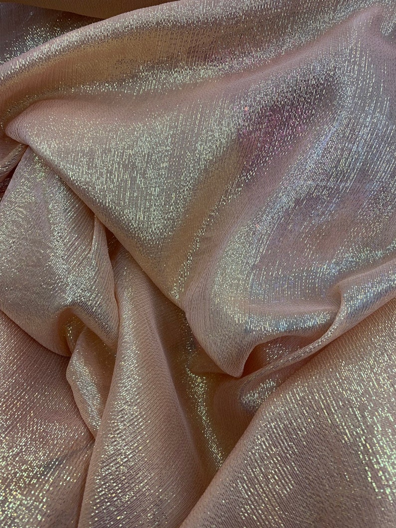 Silk Metallic Chiffon Blush/gold 2way Stretch 44/45 Sold | Etsy