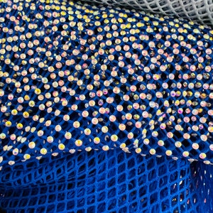 New Luxury Rhinestone Stretch Mesh Fabric All Over 4-way Stretch 58/60 ...