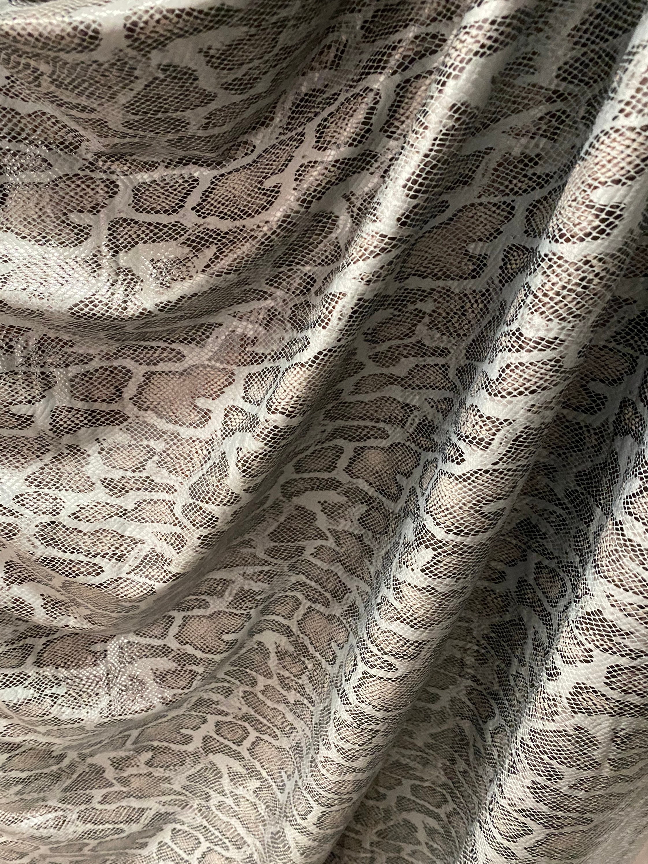 New Exotic Snake Design With Clear Foil Print on Poly Spandex 2-way ...