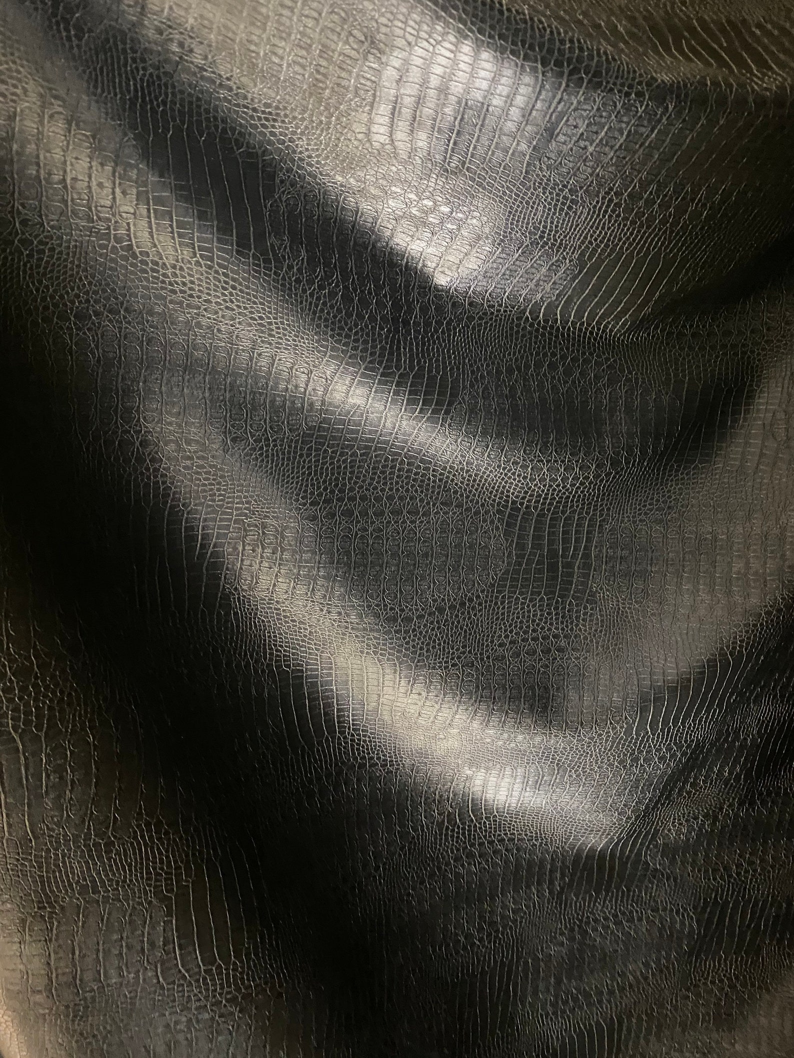 New exotic crocodile design black color poly woven non stretch | Etsy